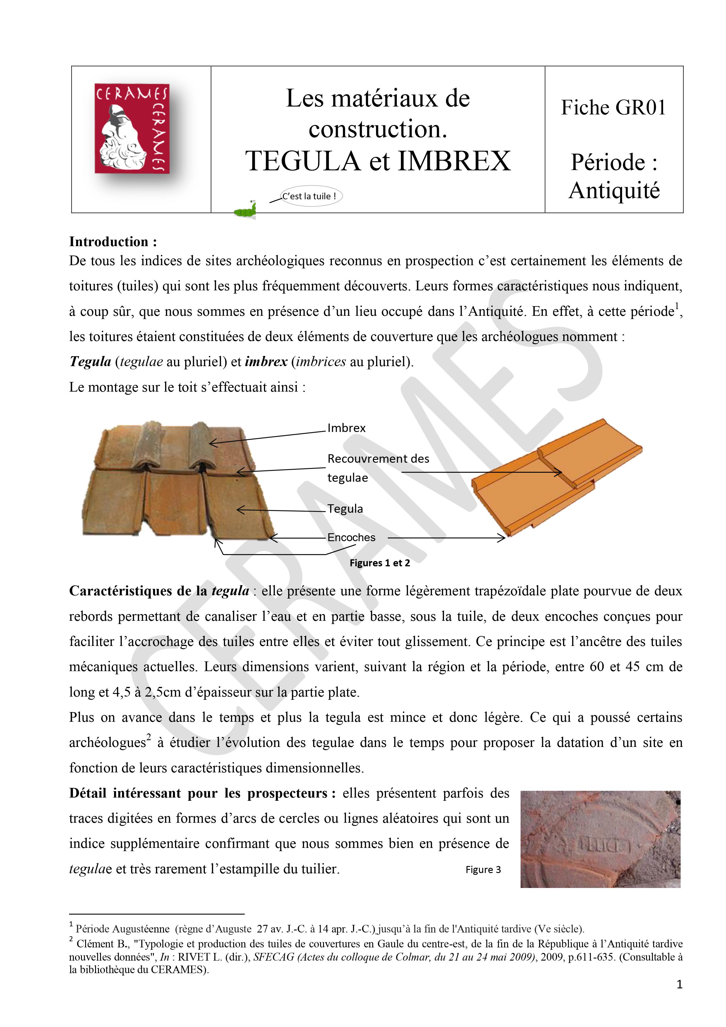 Tegula et imbrex – Association archéologique CERAMES